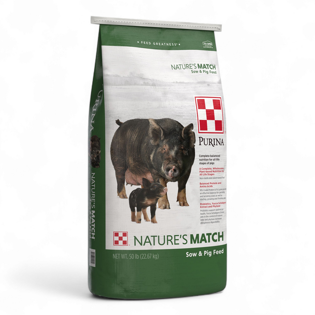 Nature’s Match® Sow & Pig Complete Feed 50LB – Russell Feed & Supply