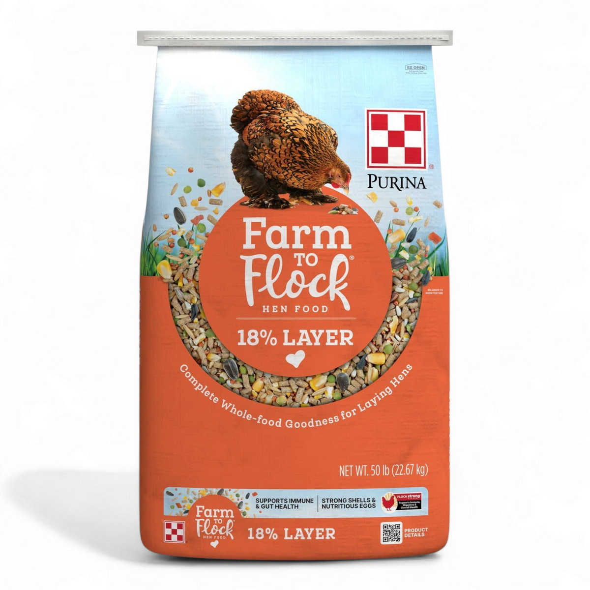 Purina® Farm to Flock™ 18% Layer Hen Food 50LB — Russell Feed & Supply