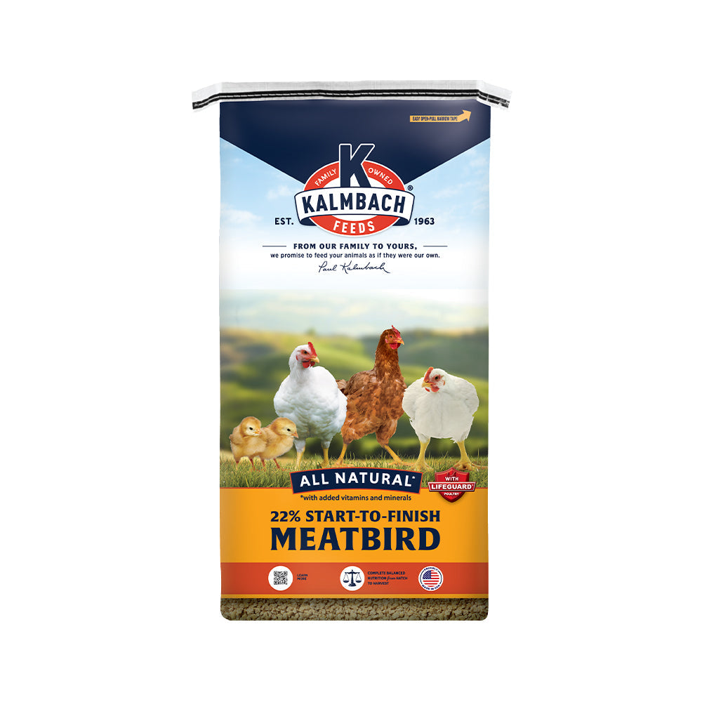 Kalmbach 22% Start-To-Finish Meatbird Feed Non-GMO 50lb – Russell Feed ...